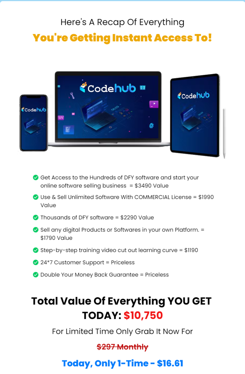 CodeHub Review - World’s Cheapest App Selling Platform!