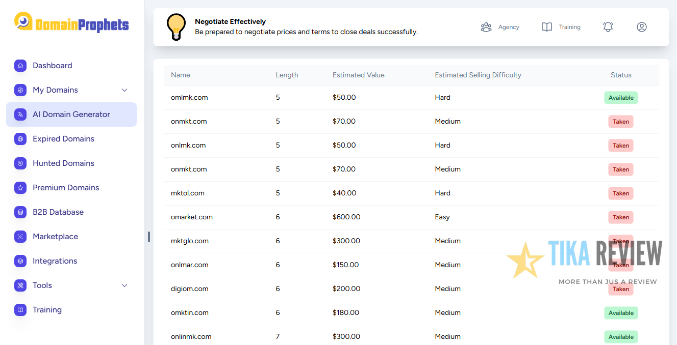 DomainProphets Review: Best AI Tool for Domain Flipping?